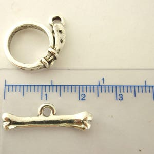 1 Toggle Clasp Dog Collar and Bone 18mm X 16mm in Antique Silver Plated ...