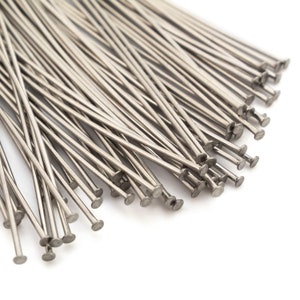 50 Half Hard Stainless Steel Flat Head Pins - 21 Gauge or 24 Gauge ...