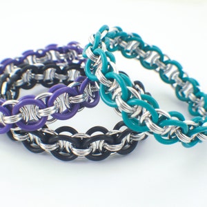 Version I Stretchy Parallel Chain or Helm Weave Chainmaille Bracelet ...