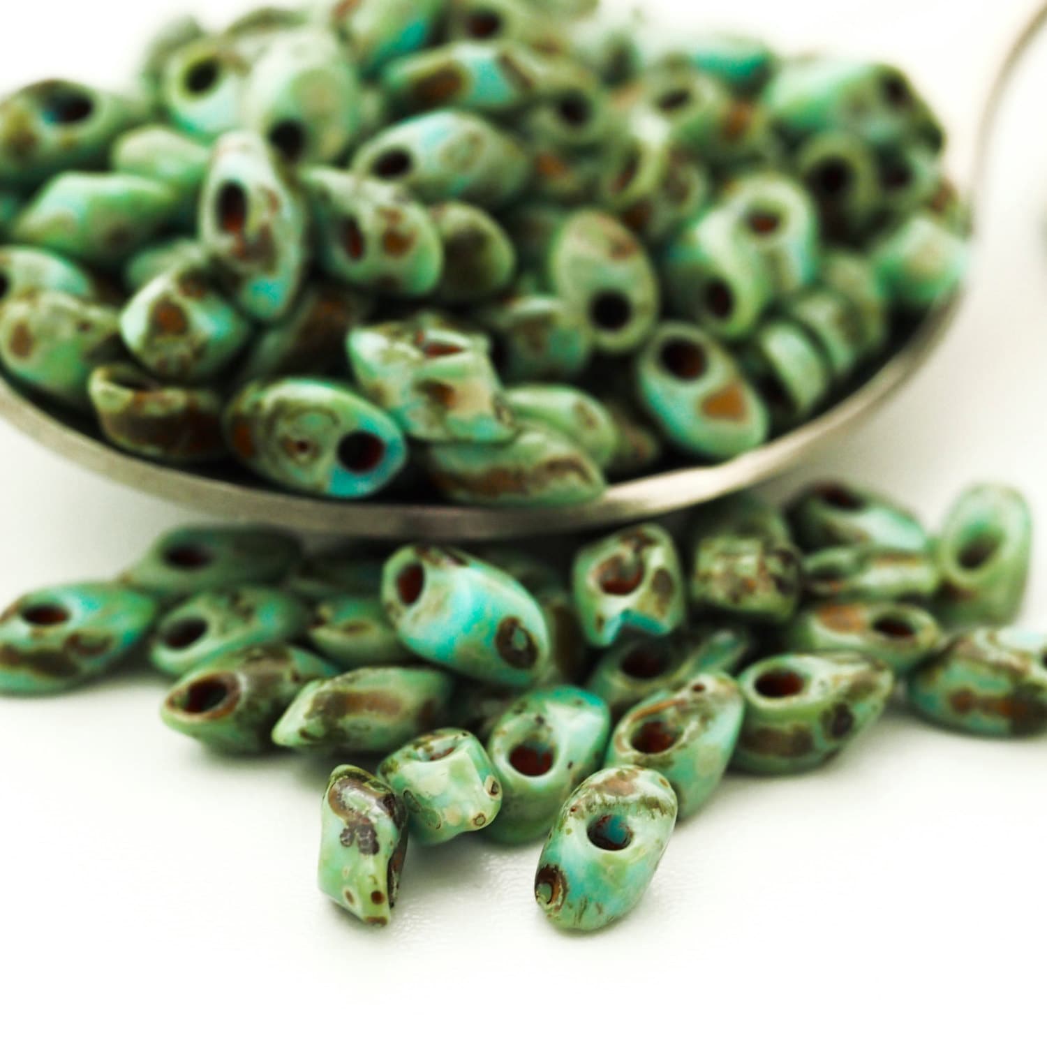 Turquoise Blue Picasso Miyuki Magatama Beads 4mm X 7mm - Etsy