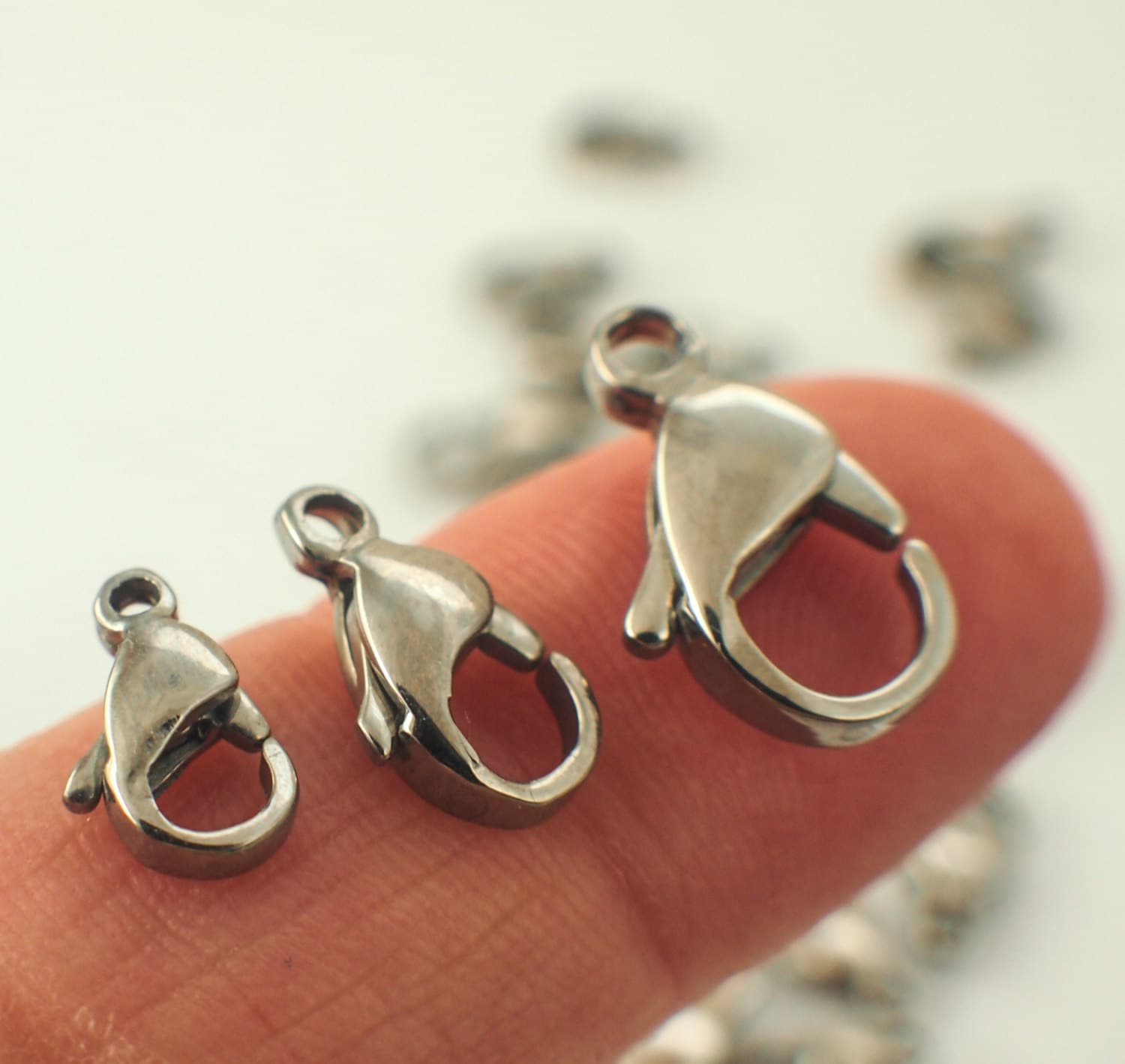 1 Titanium Lobster Clasp - Teardrop Style - Small, Medium or Large ...