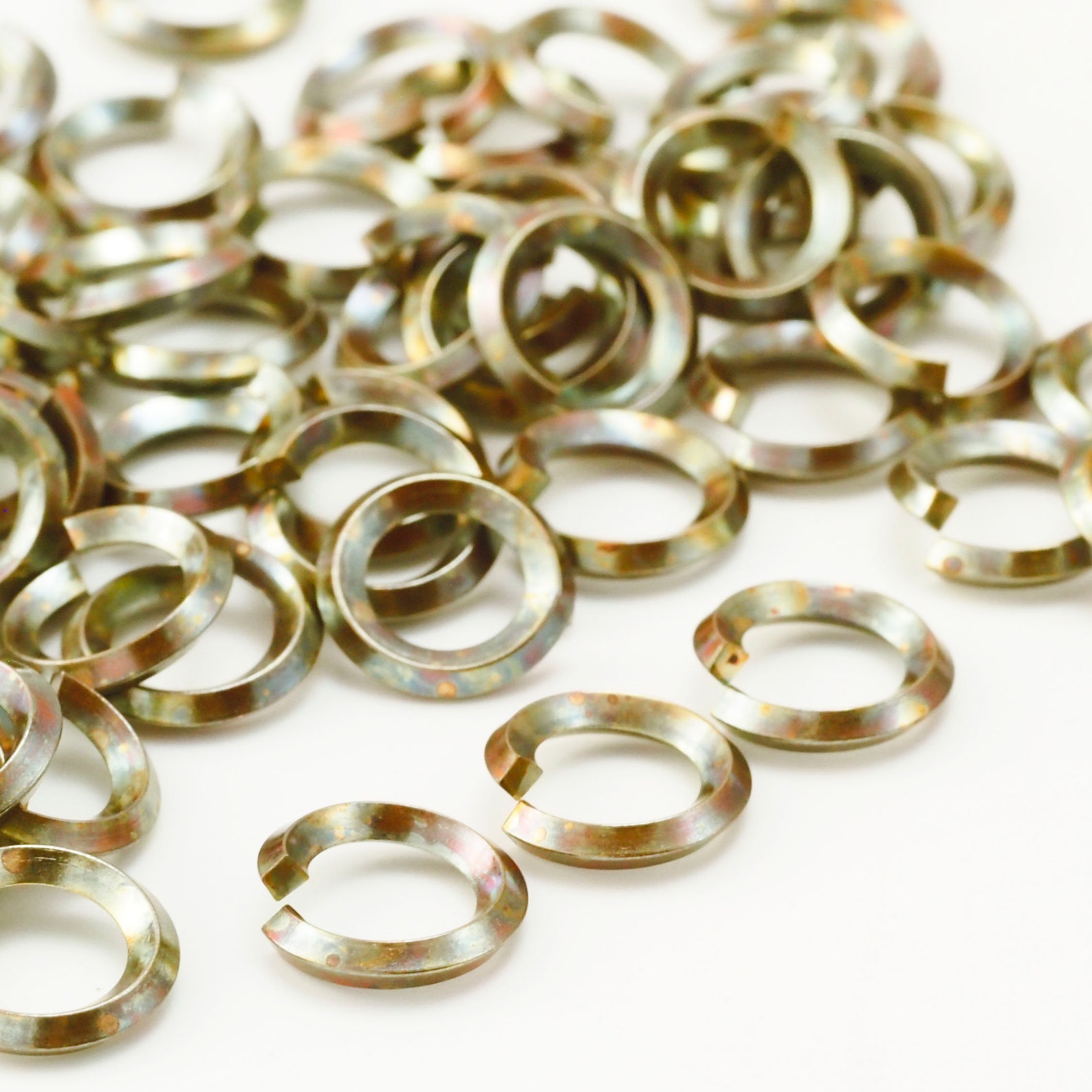 50 Handmade Oxidized Square on Edge Antique Brass Jump Rings - Etsy