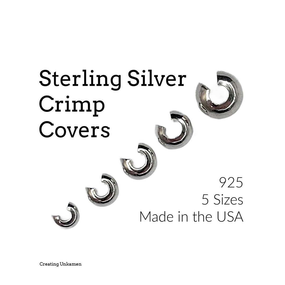 15 - Sterling Silver Crimp Covers - 2.5mm, 3mm, 3.2mm, 4mm, 5mm or Mix ...