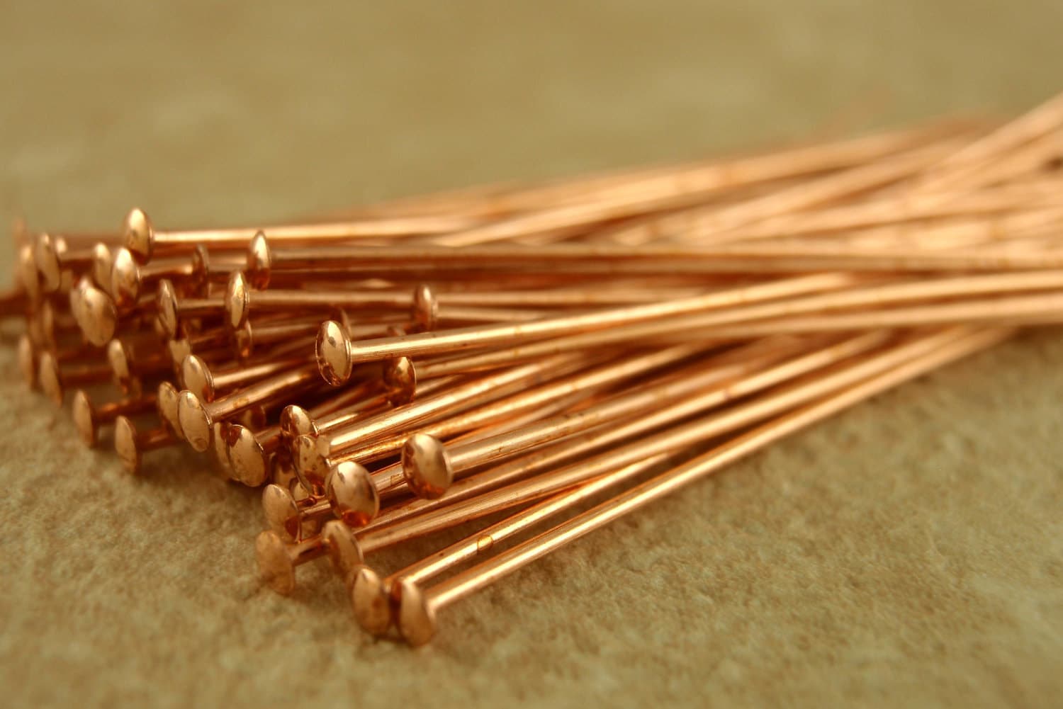 100 Solid Copper Stunning Flat Head Pins 22 Gauge Made in - Etsy