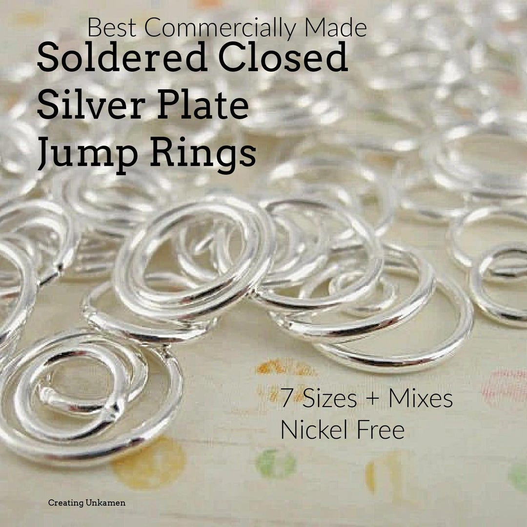 Jump Rings 100 Soldered Closed Silver Plated Best Commercially Made ...