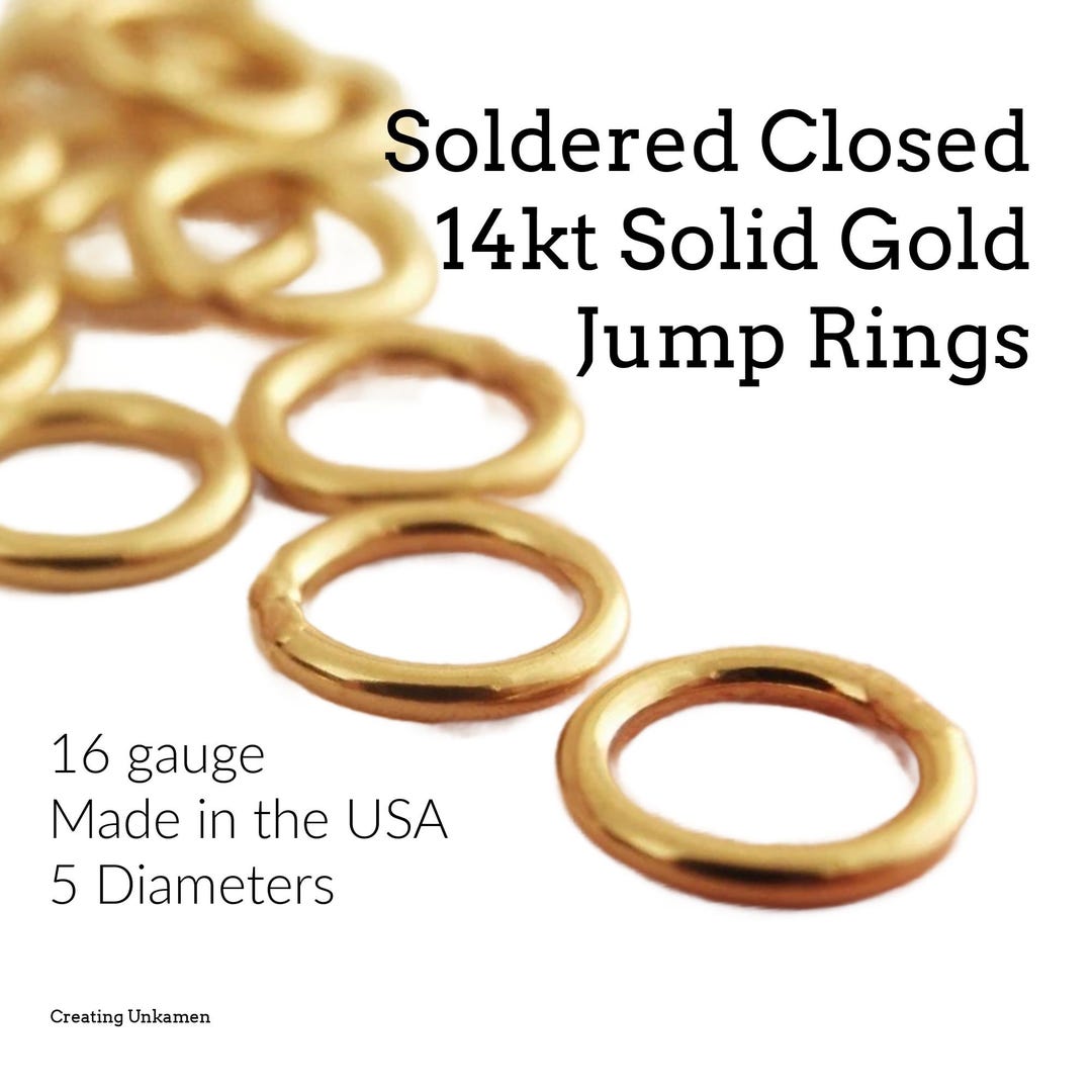 1 Jump Rings 14kt Gold Soldered Closed Made in the USA - 16 Gauge ...