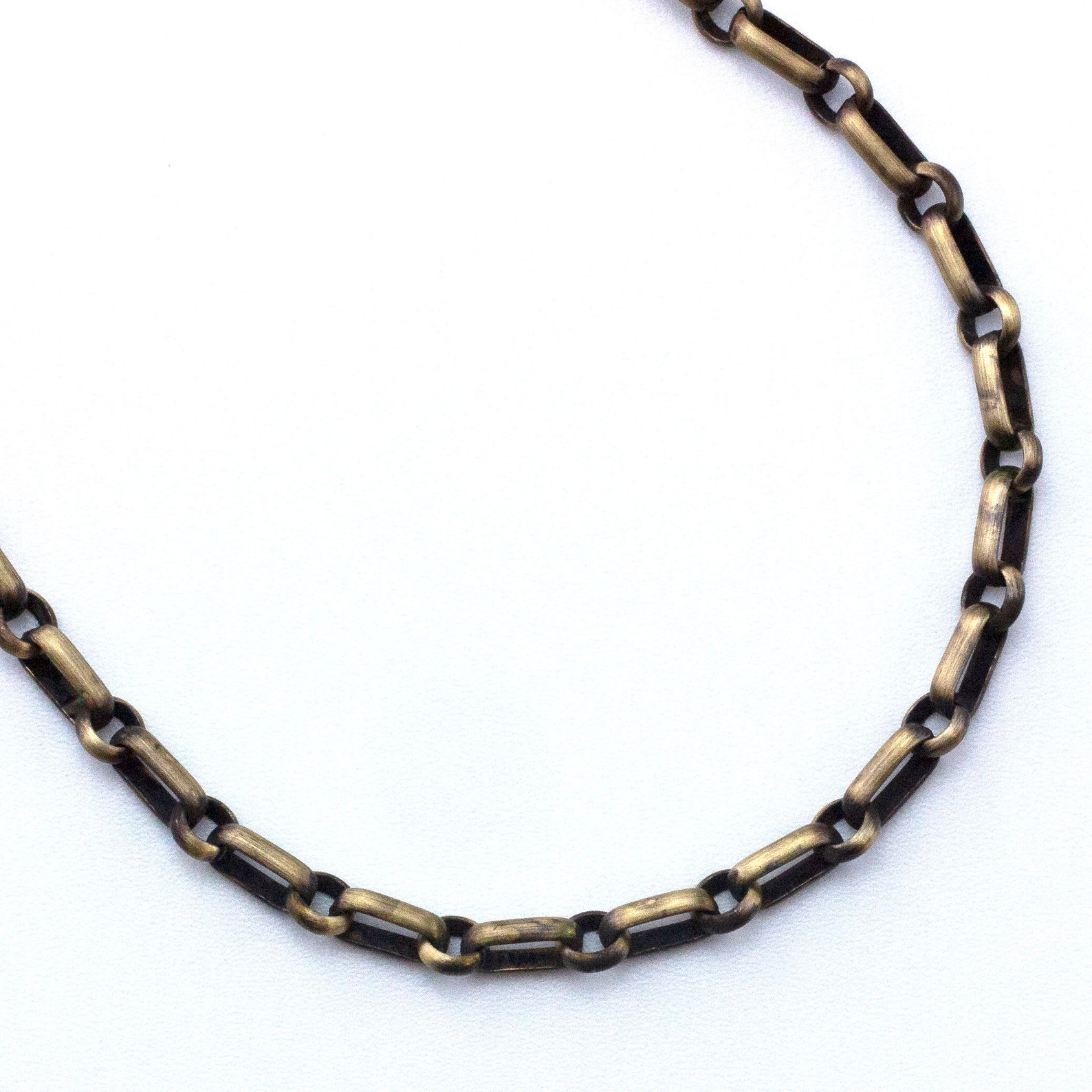 Solid Brass Long Short Chain - 5mm Links - Oval Cable Chain -by the ...