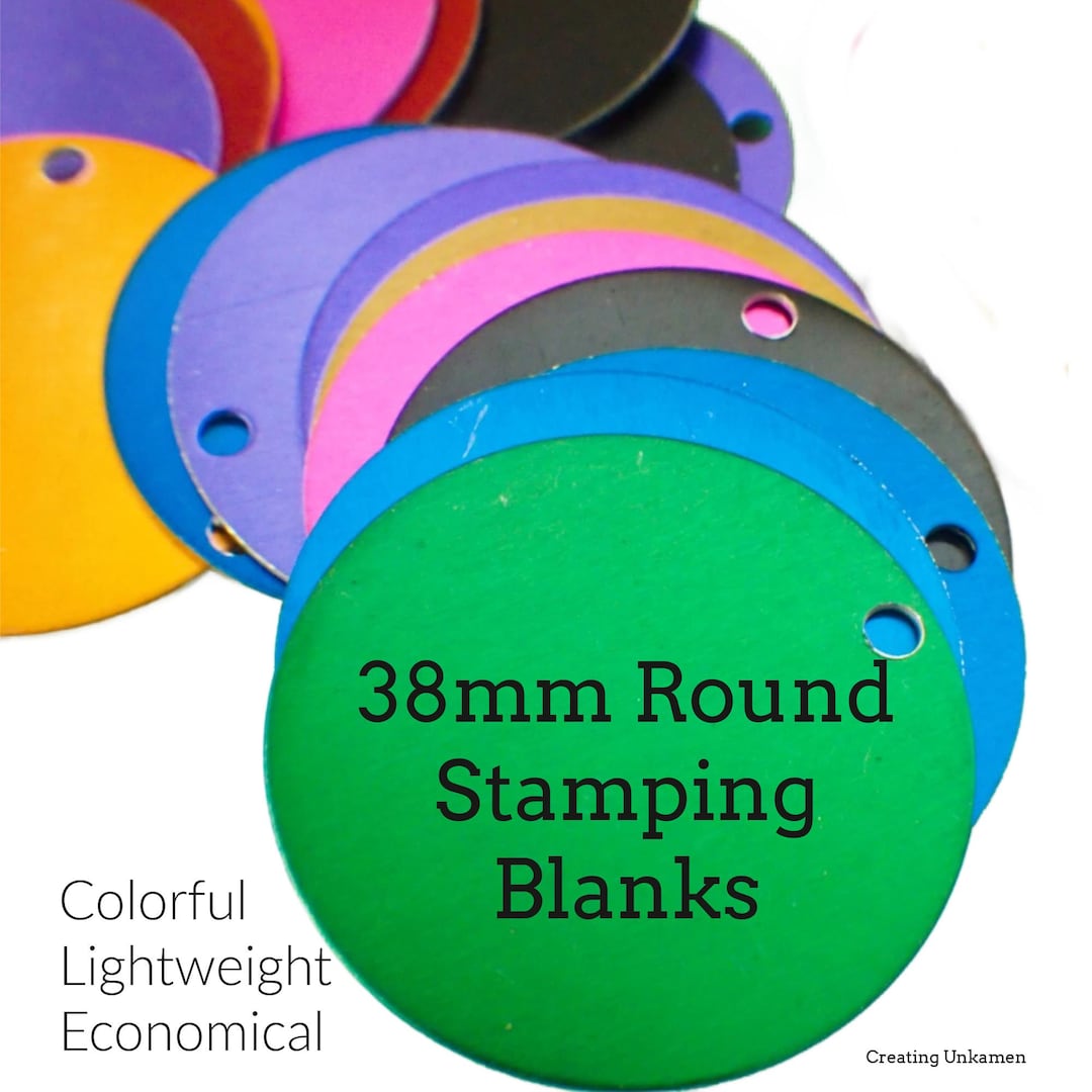 15 Tags Round Aluminum Stamping Blanks, Discs 38mm - You Pick Color ...