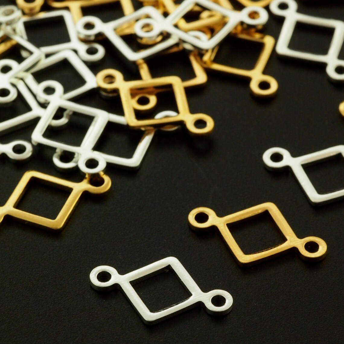 10 Square Links 19mm Silver Plated or Gold Plated 100% - Etsy