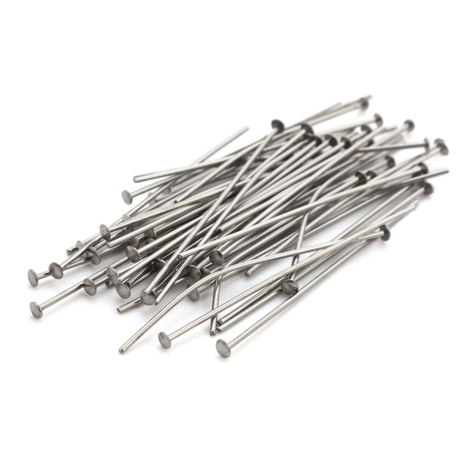50 Economical Flat Head Pins Stainless Steel 21 Gauge or 24 - Etsy