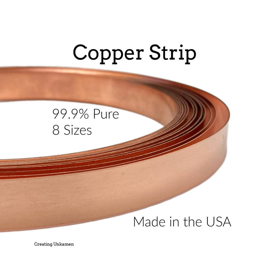 Copper Strip Wire - by the Foot - Solid, Raw Bracelet, Bezel and Ring ...