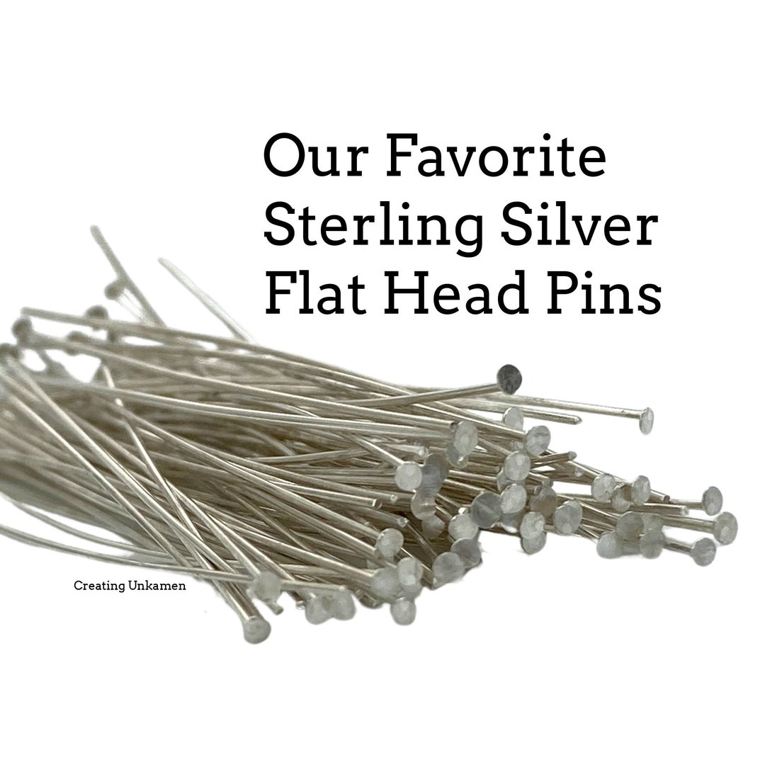 20 Sterling Silver Flat Head Pins 20, 21, 22, 24, 26 Gauge - You Pick ...