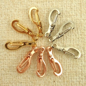 7 Self Closing Triggerless Clip Clasps 13mm X 5mm Silver Plate, Gold ...