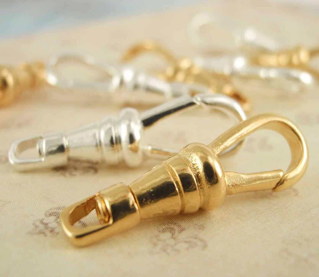 4 Large Self Closing Swivel Clasps Triggerless 22mm X 8mm Silver Plated ...