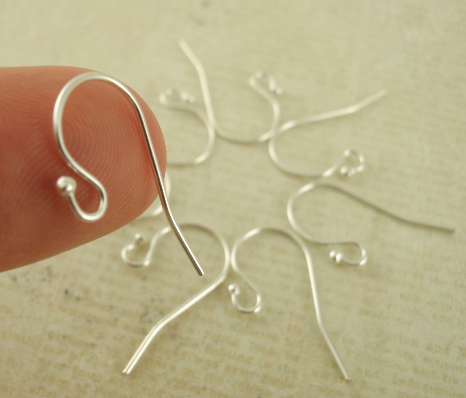 2 Pairs Sterling Silver 2mm Ball Ear Wires Made in the USA | Etsy