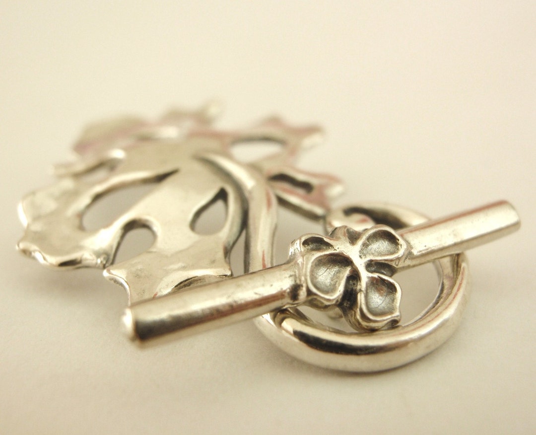 1 Oversized Stunning Leaf Toggle Clasp Sterling Silver - Etsy