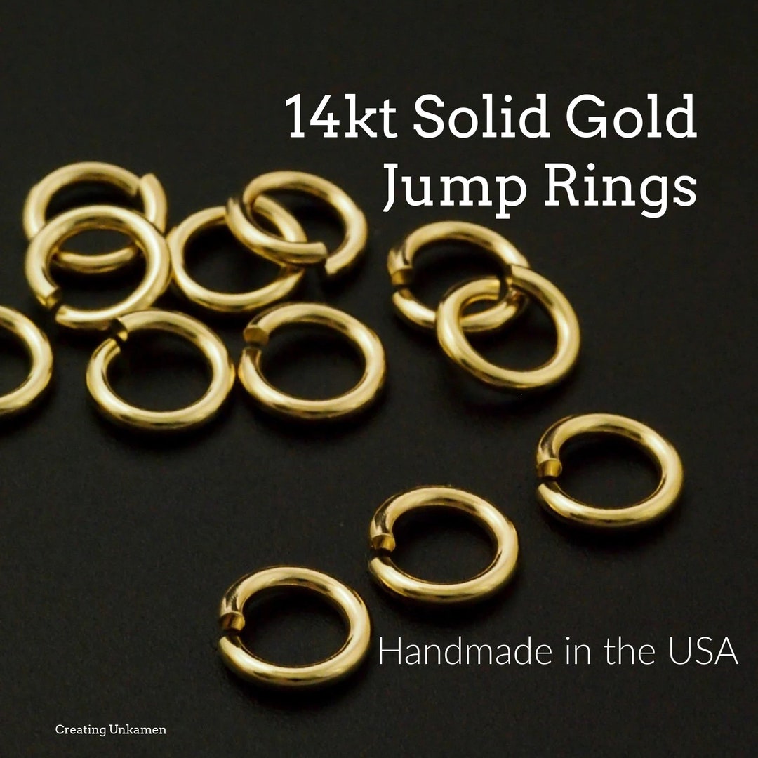 1 14kt Solid Gold Jump Ring Handmade in Your Pick Gauge and Diameter - Etsy