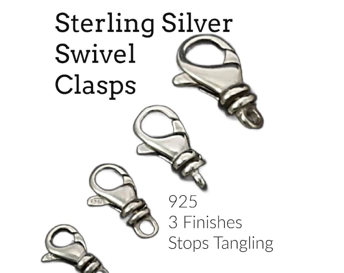 Large Lobster Claw Clasps Engraved Silver Star Rotating Swivel 5 Pieces ...