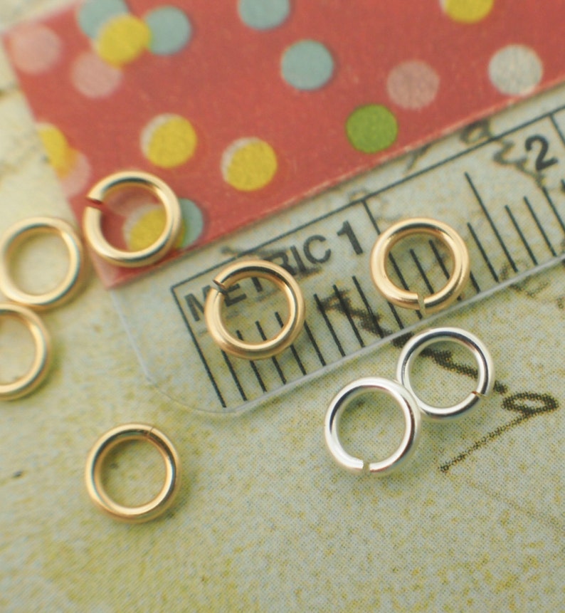 100 Premium Jump Rings Half Hard - Silver Plate, Gold Color, Non ...