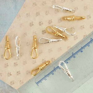 4 Large Self Closing Swivel Clasps - Triggerless - 22mm X 8mm - Silver ...