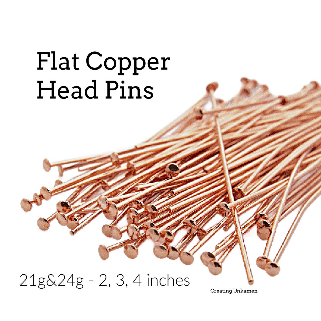 100 Flat Copper Head Pin - 21g, 24g - 2, 3, 4 Inches - Best ...