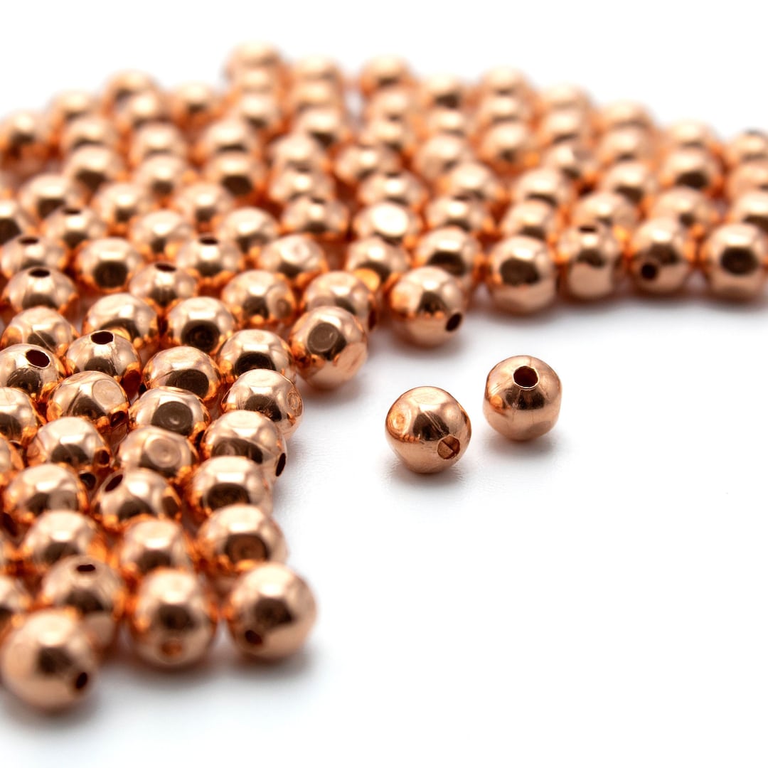 Copper Faceted Beads Ready to Patina or Seal 2.4mm, 3.2mm, 4mm, 4.8mm ...