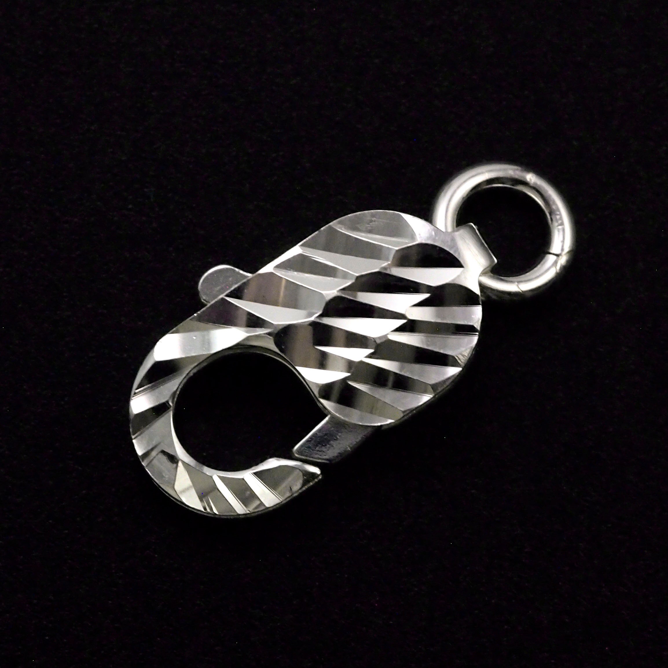 1 Sterling Silver Diamond Cut Oval Lobster Clasps in 10mm, 12mm, 14mm ...