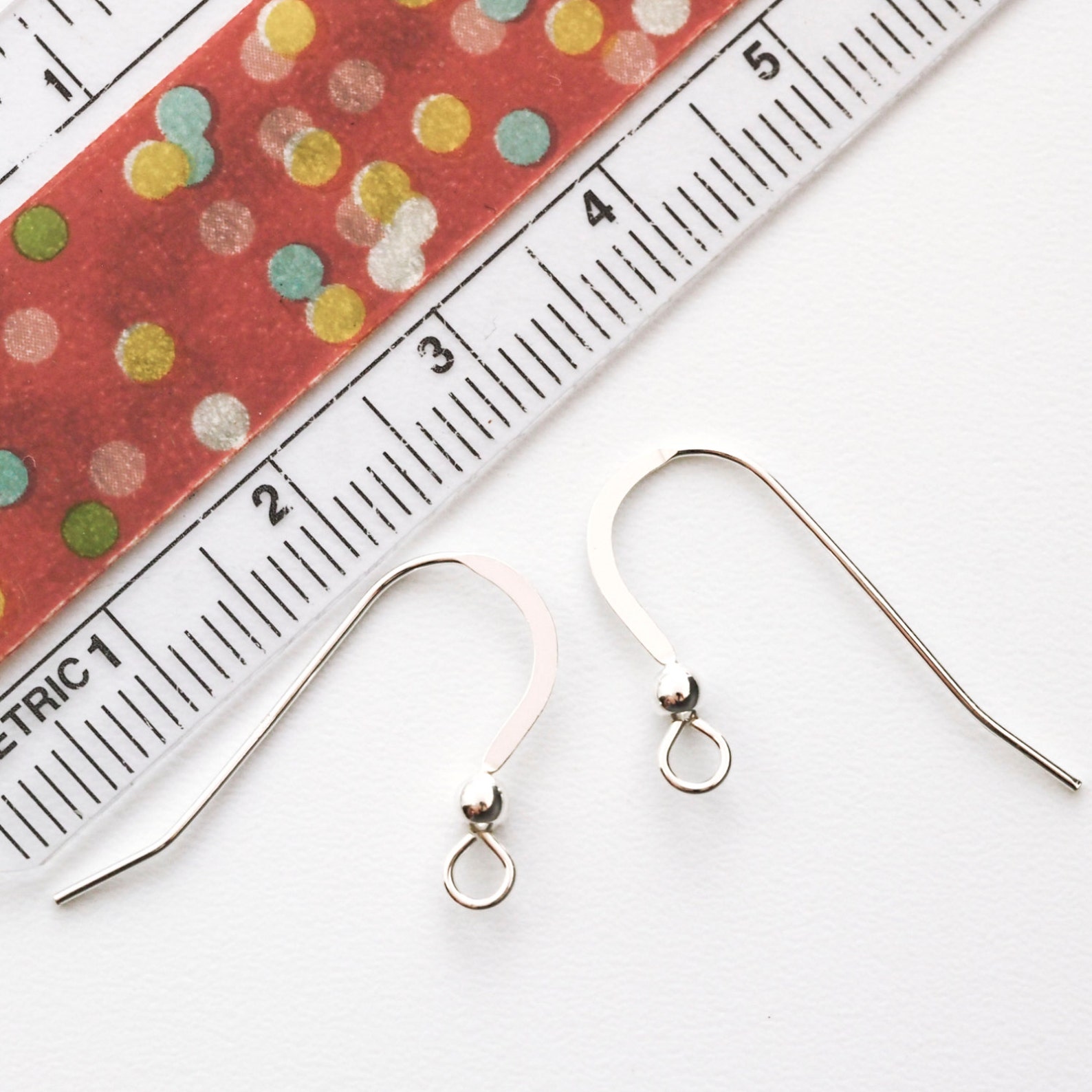 Sterling Silver Flat Ear Wires With Bead 22 Gauge - Etsy