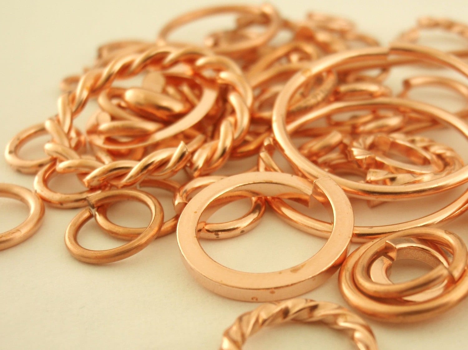 Deluxe Sample Pack 100 Solid Copper Jump Rings Fancy Square - Etsy