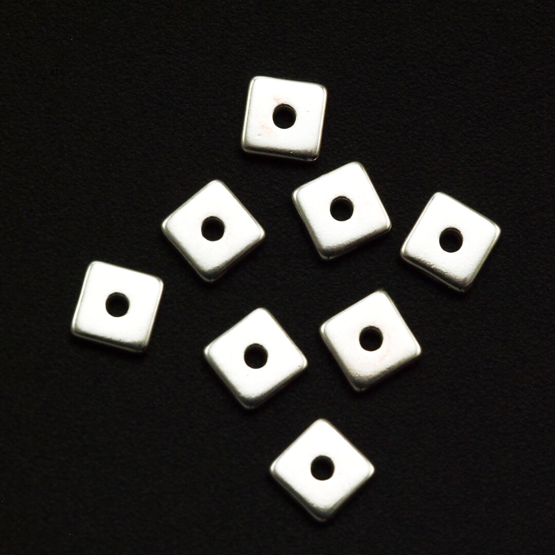 Beads 4 Sterling Silver Flat Square 4mm X 1mm Made in the USA - Etsy