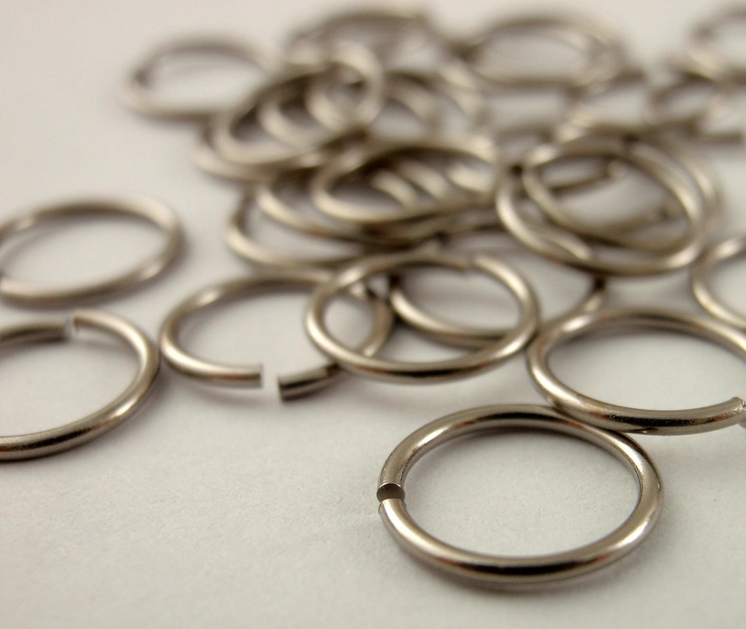 100 Hypoallergenic Solid Titanium Jump Rings in 12, 14, 16, 18, 20 or ...