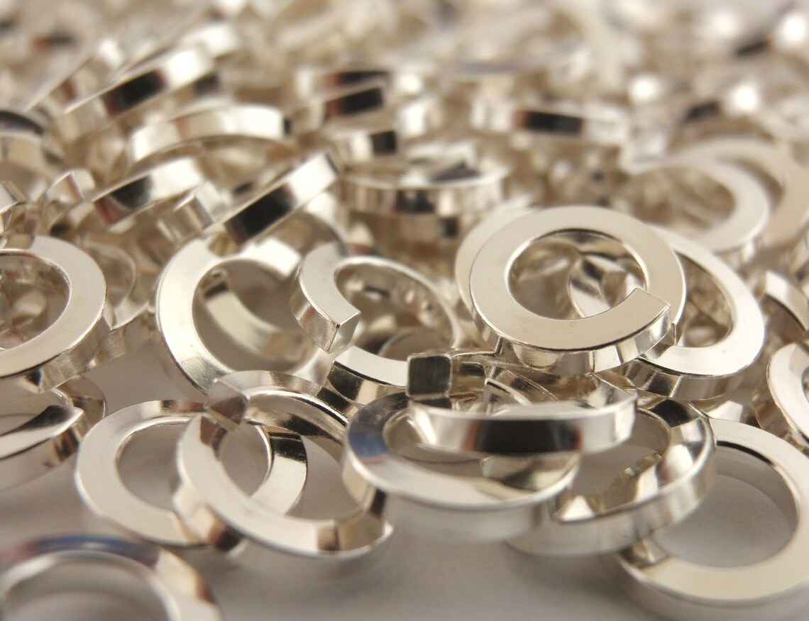 50 Square Sterling Silver Jump Rings Bright Antique or - Etsy