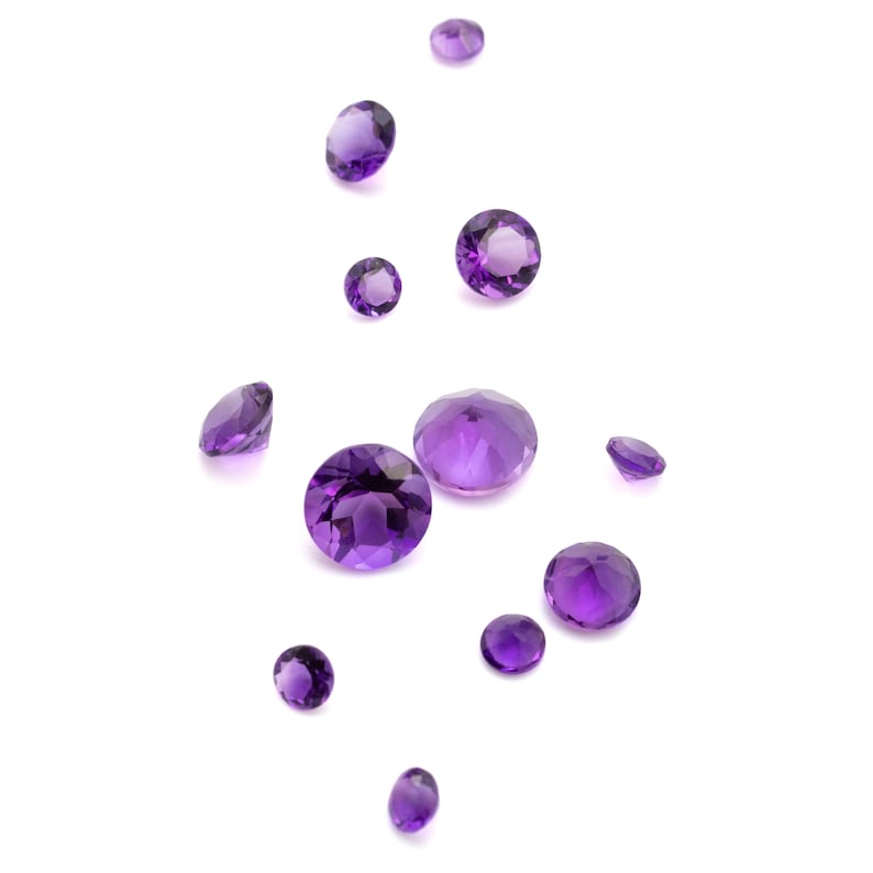 Natural Amethyst Grade AAA Round Faceted Gemstones 1.5mm, 2mm, 2.5mm ...
