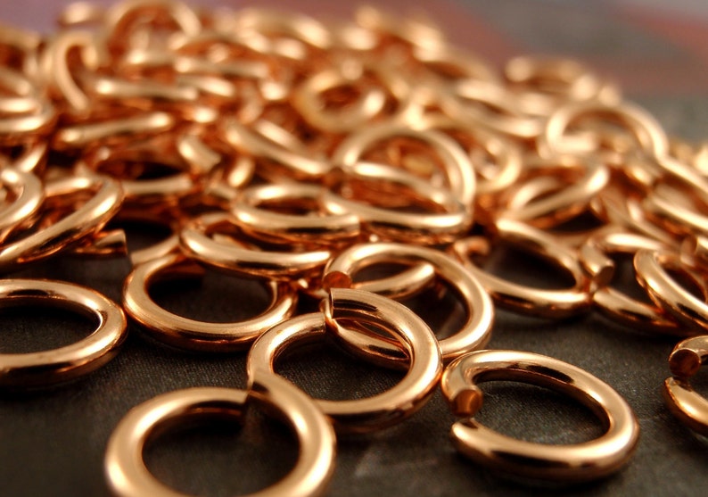100 Solid Copper Jump Rings Custom Handmade in Your Choice - Etsy