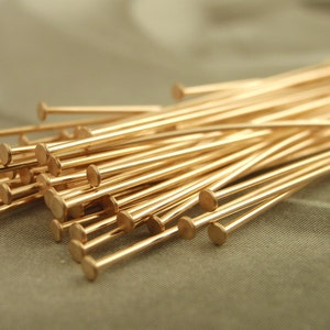 50 Solid Bronze Stunning Flat Head Pins in 21 or 23 Gauge - Raw or ...