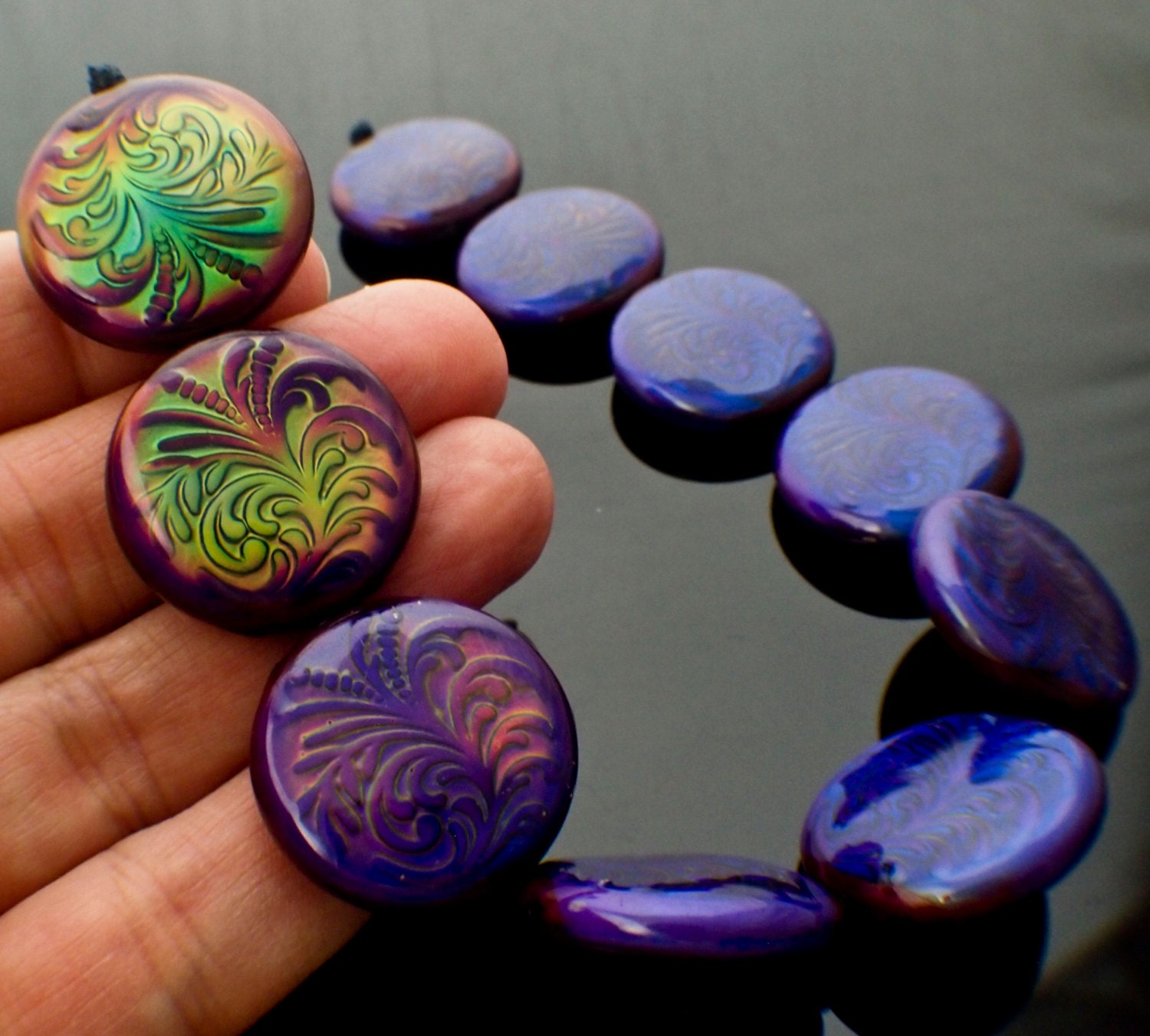 4 - 23mm Mood Beads - Radiant Rouge or Radiant Blue - Temperature ...