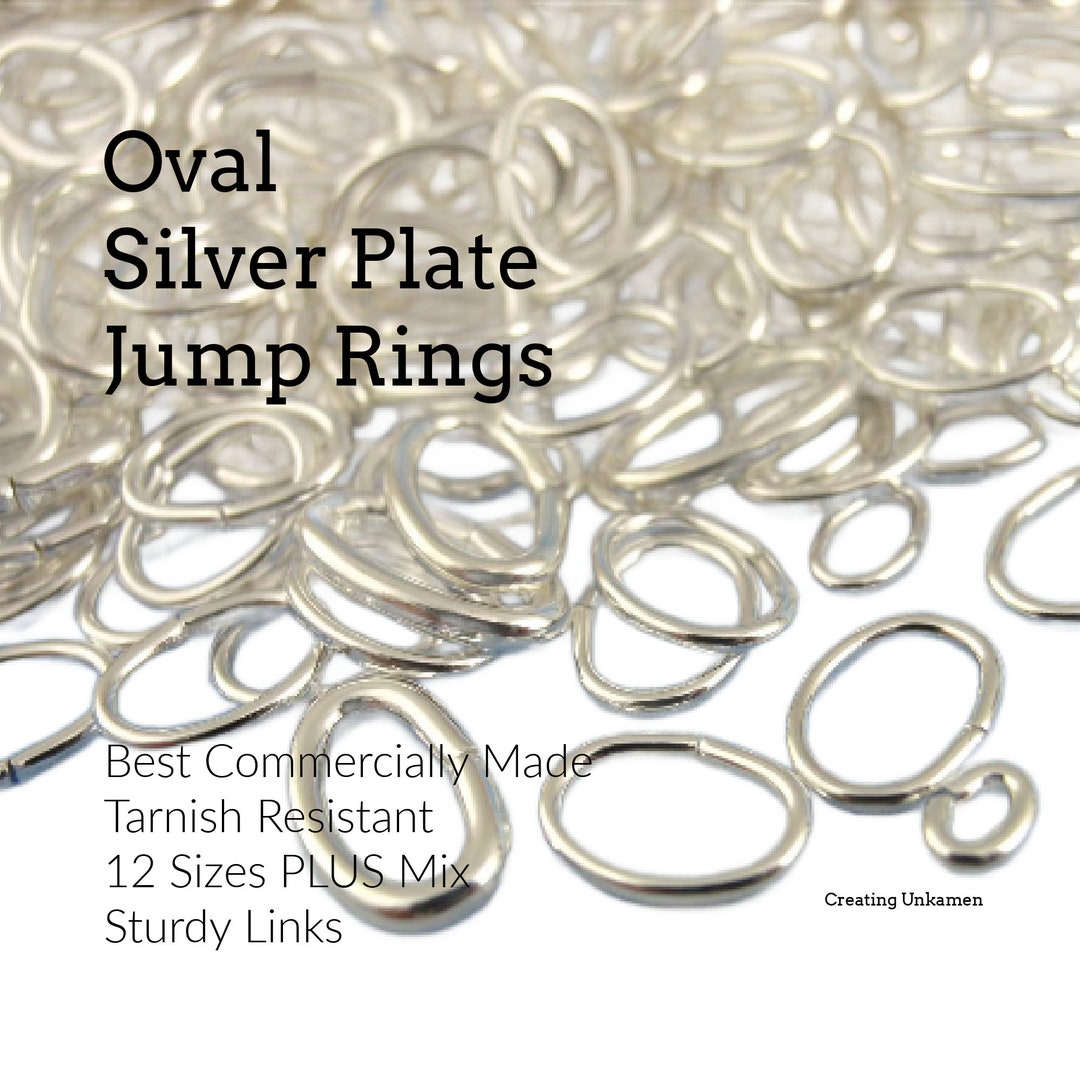 Jump Rings 100 Silver Plated Oval 16, 28, 20, 22, 24 Gauge - Best ...
