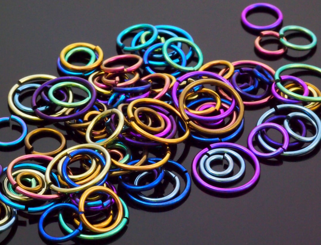100 Anodized Niobium Jump Rings 18 Gauge - You Pick Color and Diameter ...