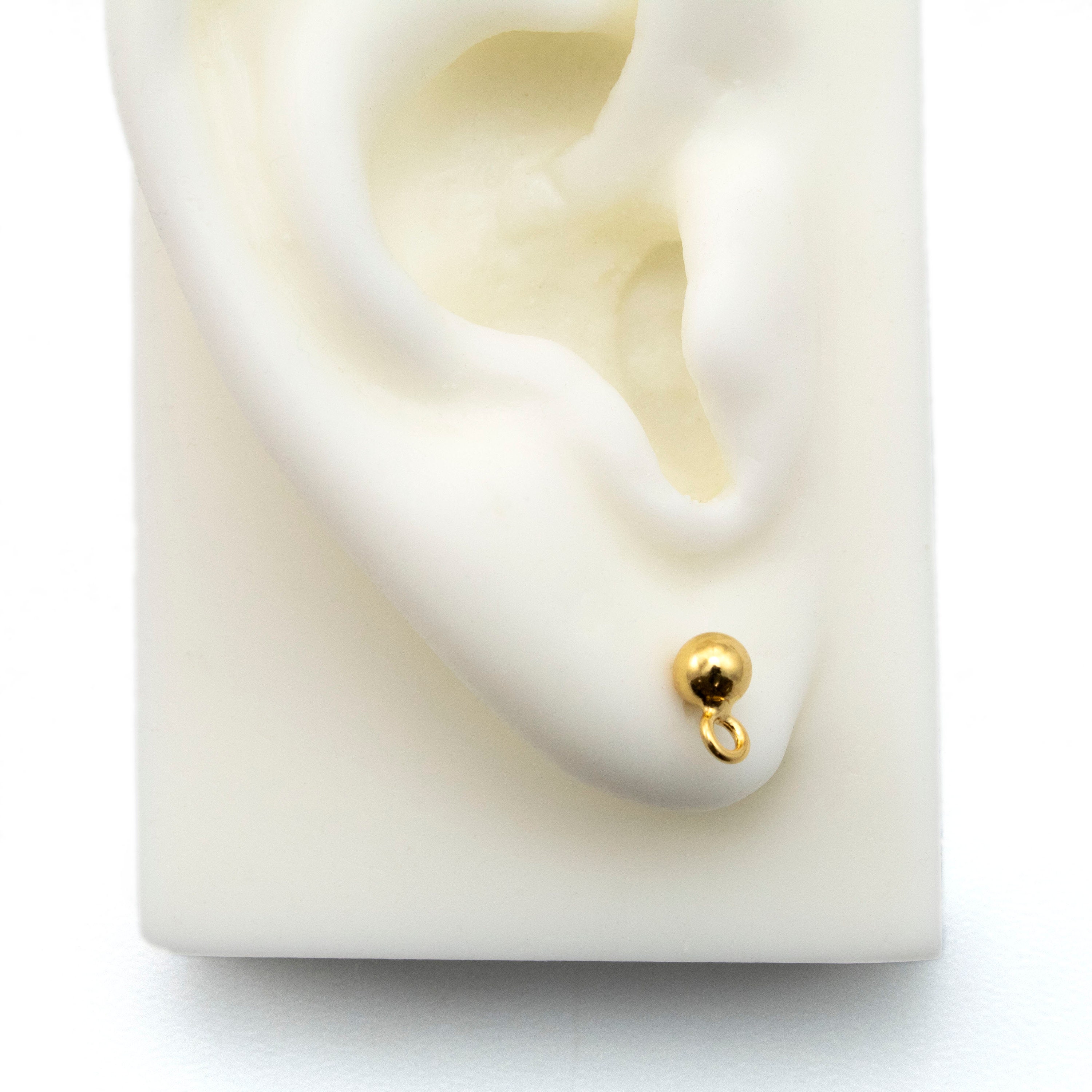 4 Pairs 4mm Ball Ear Posts With 1.5mm Loops in Silver Plate | Etsy