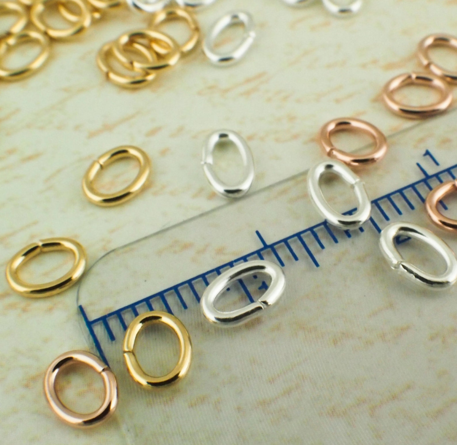 100 Oval Jump Rings in Silver Plate, Gold Plate, Antique Gold and ...