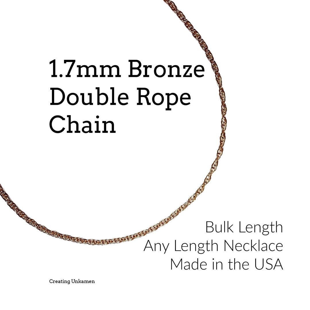 1.7mm Bronze Double Rope Chain by the Foot or Finished Any Length ...