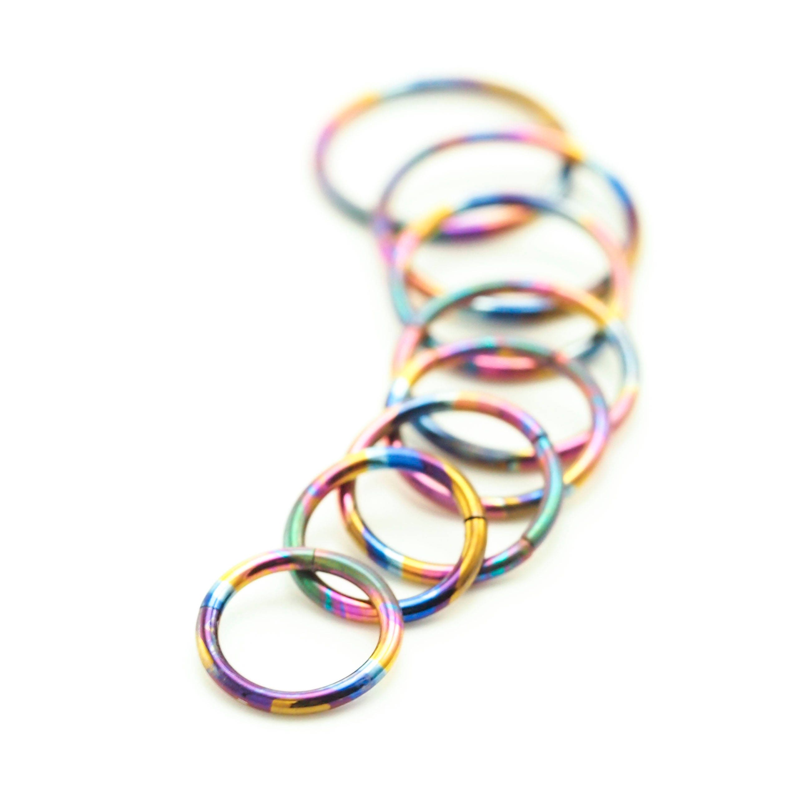 Captive Segment Colorful Titanium Hypoallergenic 8 10 | Etsy