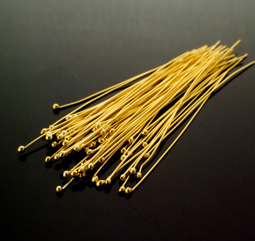 4 - 14kt Gold Filled Ball Head Pins - You Pick Gauge and Length - 100% ...