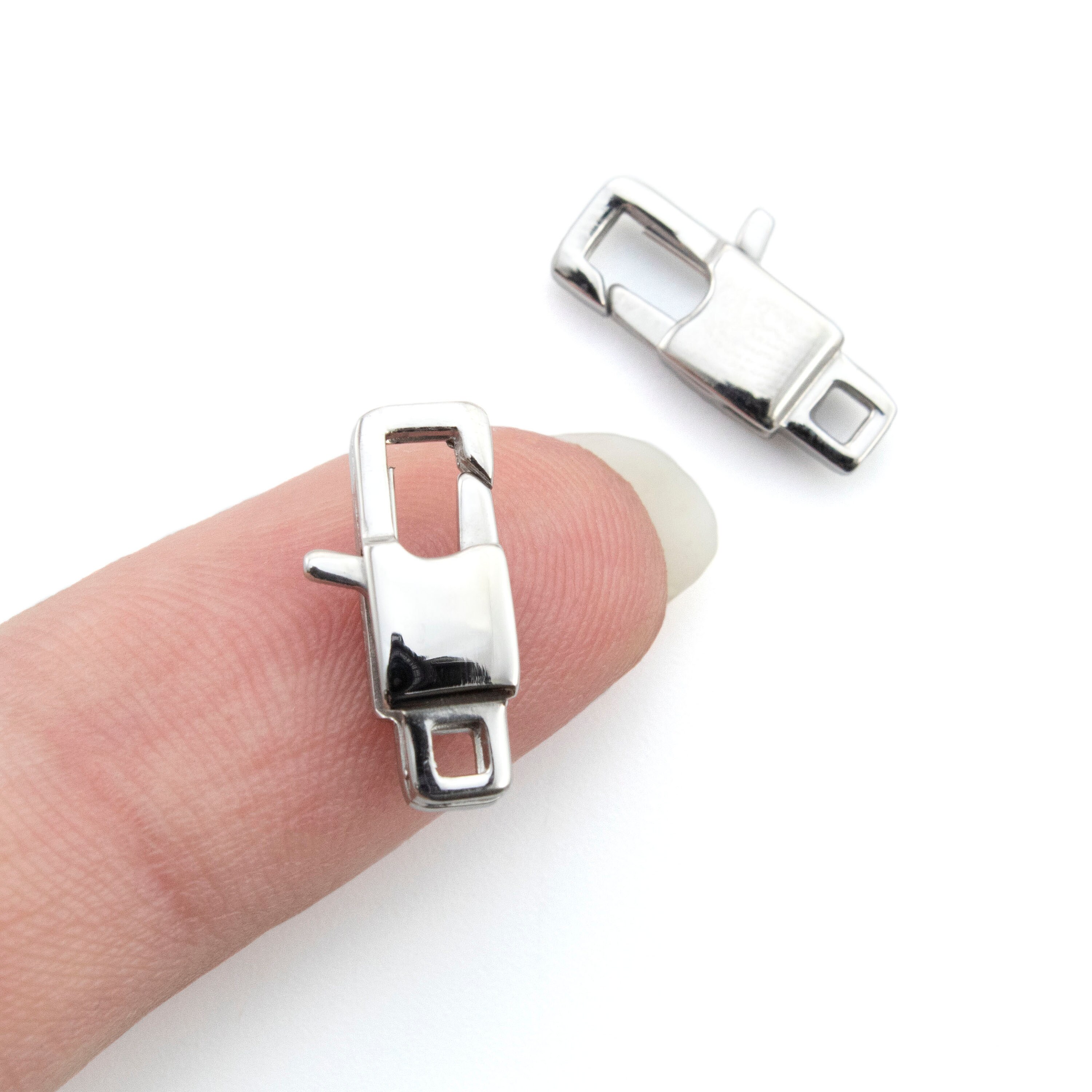 1 Stainless Steel Lobster Clasp Unique Square Style Medium - Etsy