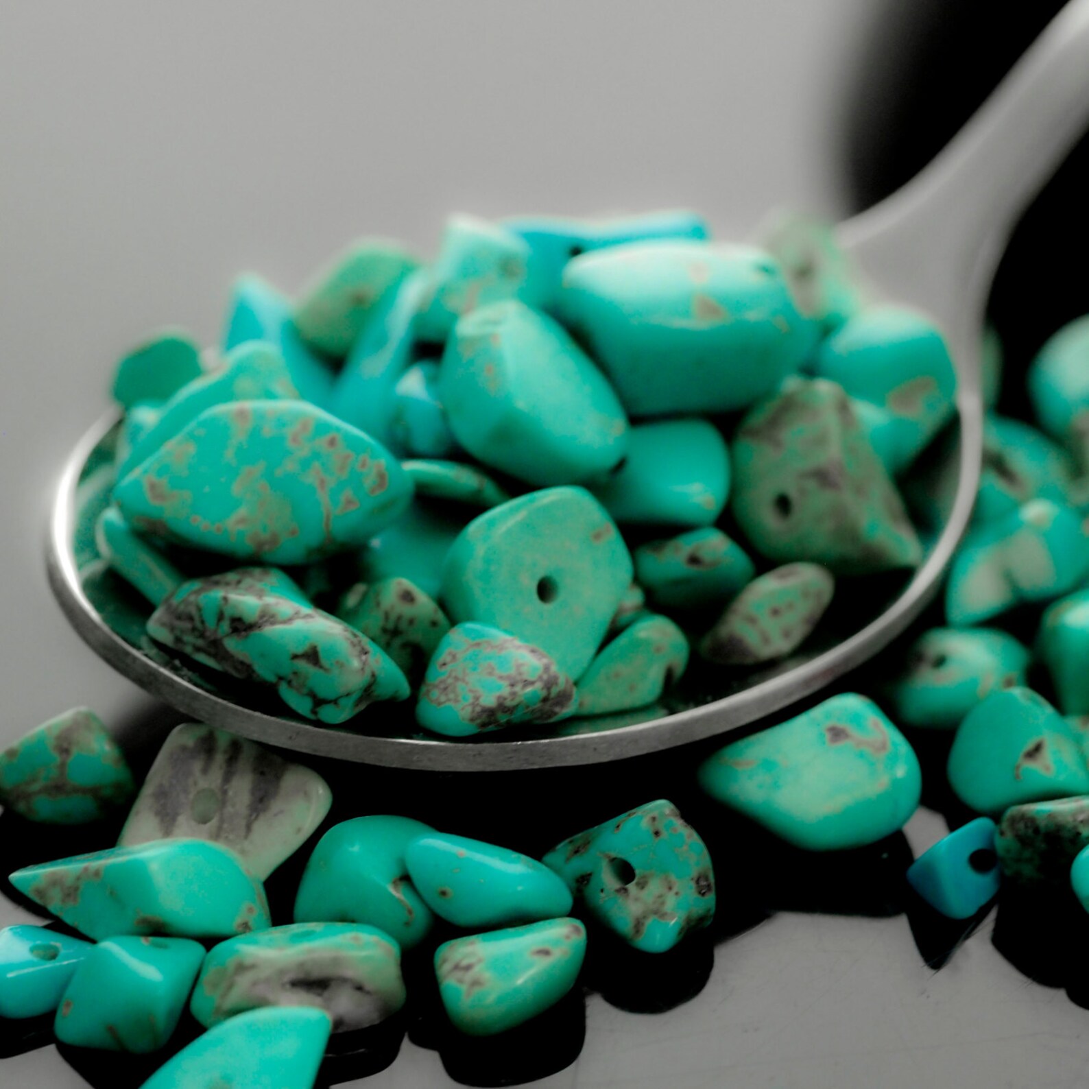 100 Natural Colored Chalk Turquoise Chip Beads 24 Grams - Etsy