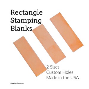 3 Copper Rectangle Stamping Blanks, Discs - 26mm X 10mm or 32mm X 10mm ...