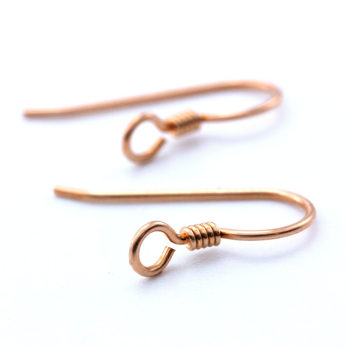 5 Pairs Perpendicular Ear Wires With Coils in Bronze or - Etsy