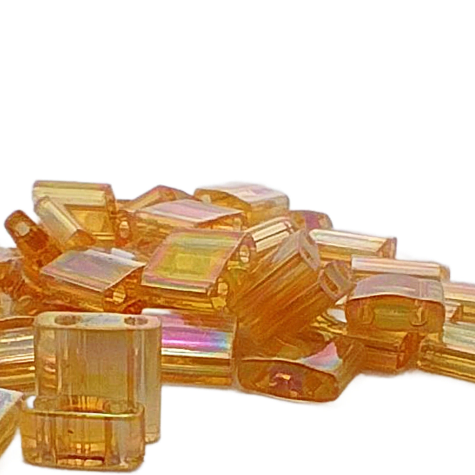 Miyuki 251 Transparent Light Topaz AB Tila and Half Tila Miyuki 251 Transparent Light Topaz AB Tila and Half Tila