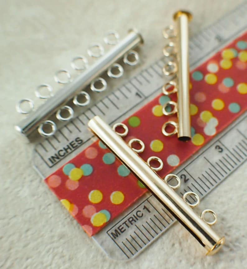 1 - 14kt Gold Filled Slide Lock Clasp 2, 3, 4, 5 or 6 Strand - Made in ...