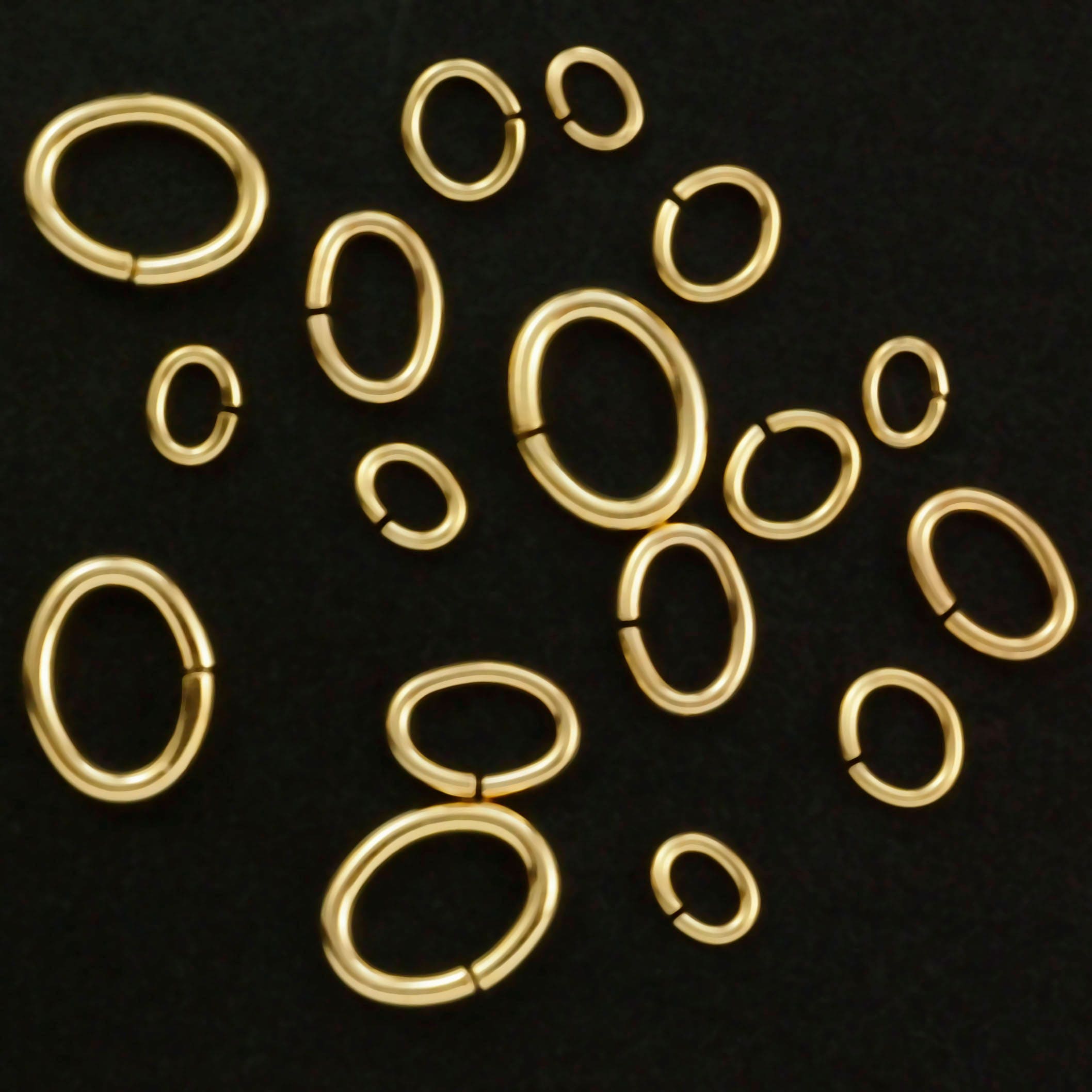 10 14kt Gold Filled Oval Jump Rings 7 Sizes in 16 18 20 - Etsy